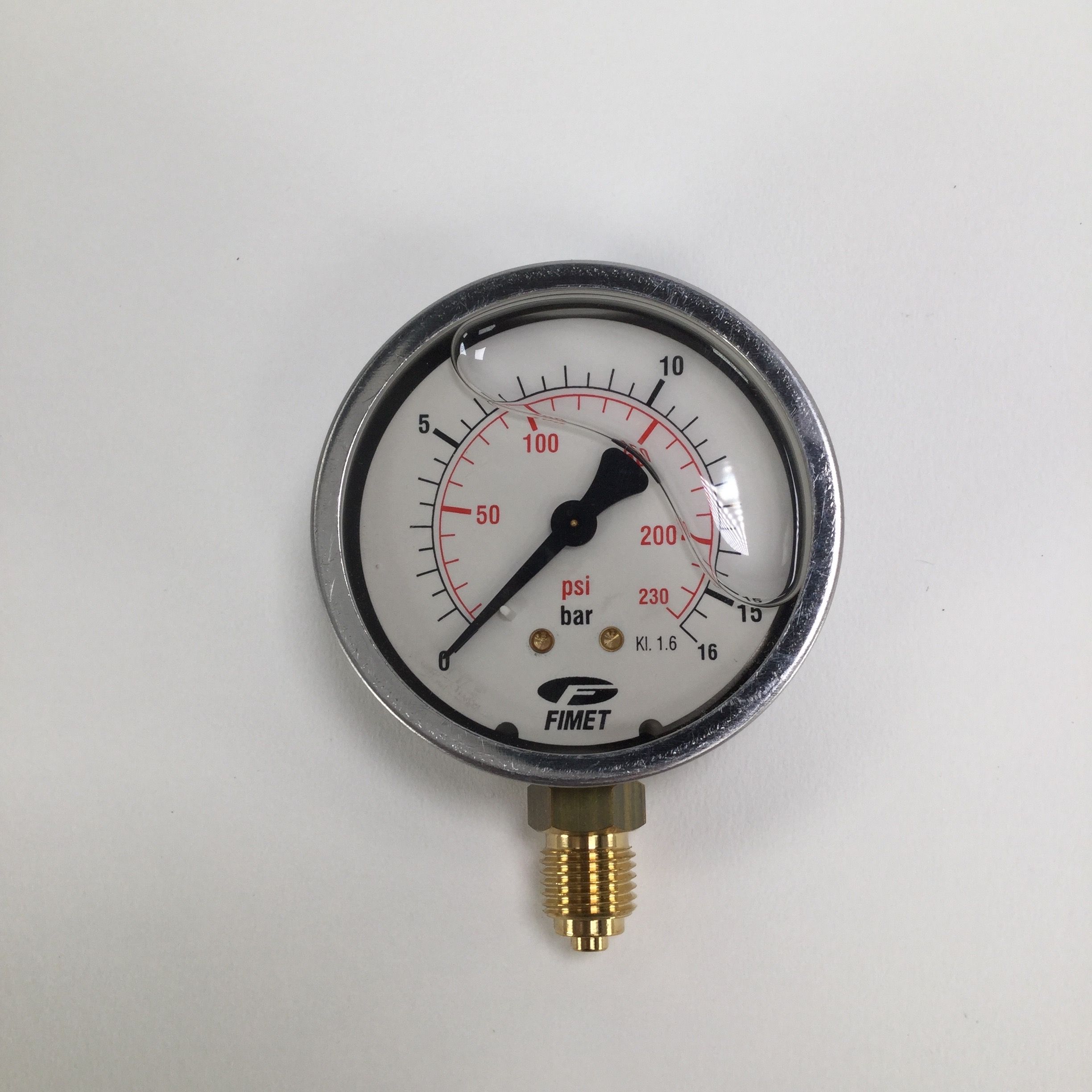 Fimet pressure gauge Druckanzeige manometer 0-16 bar 0-230 psi NEW NMP