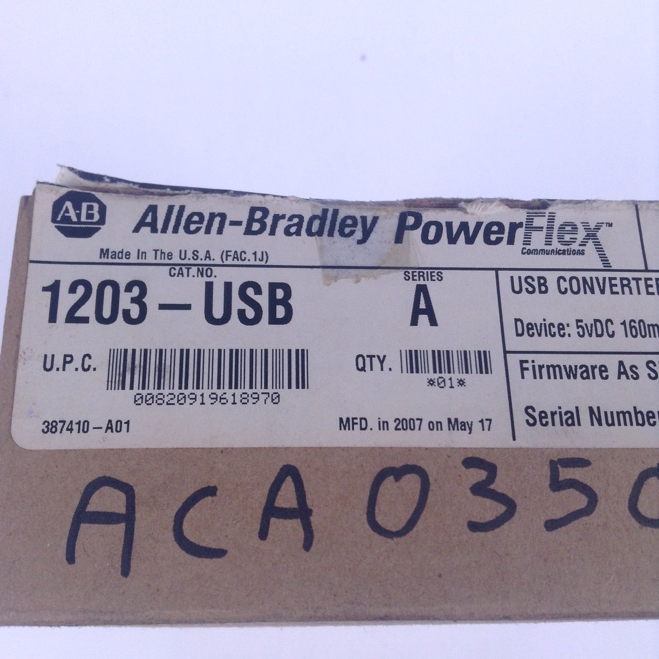 Allen Bradley 1203-USB Powerflex USB converter Ser A NEW NFP