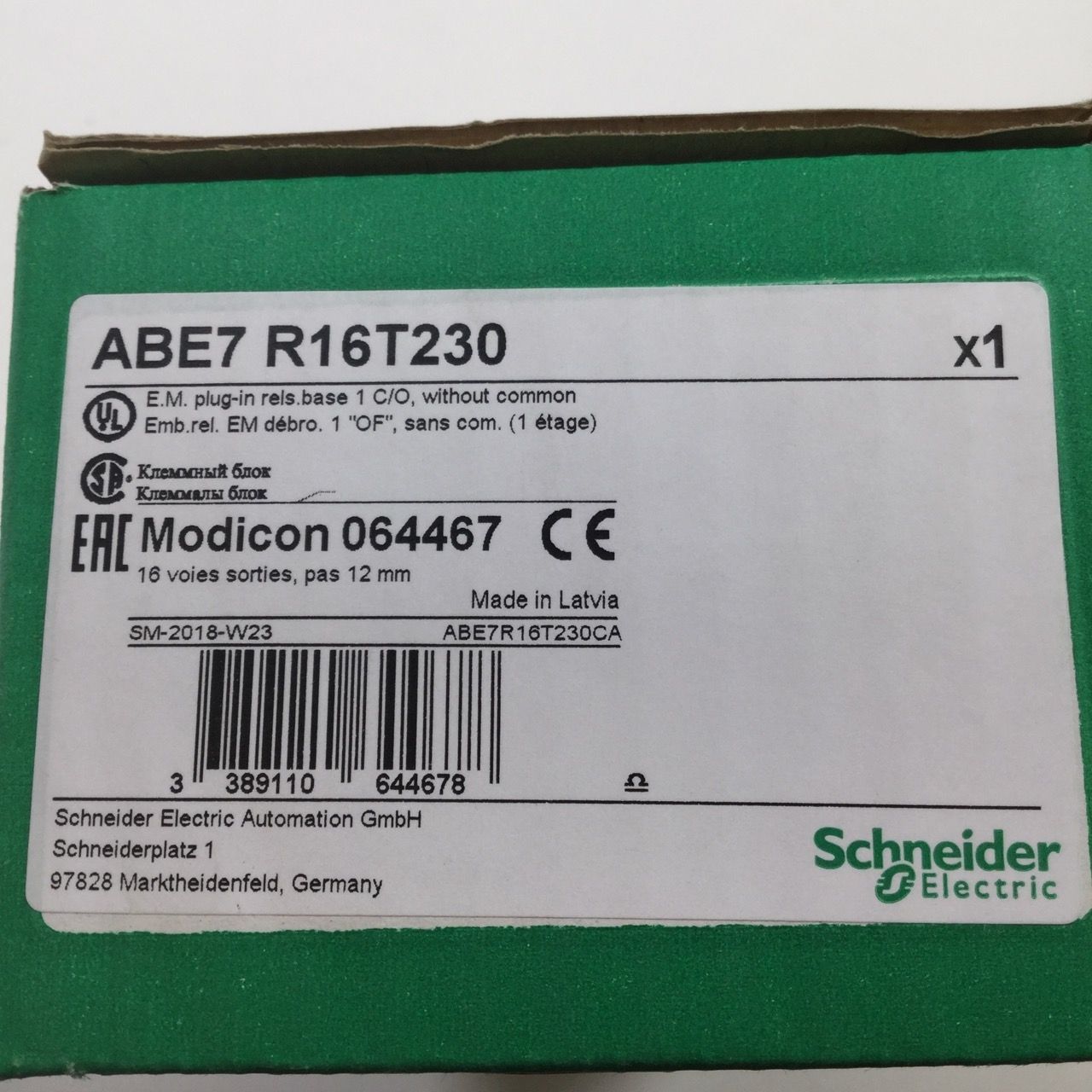 Schneider Electric ABE7R16T230 Sub-base Advantys Telefast ABE7 New NFP
