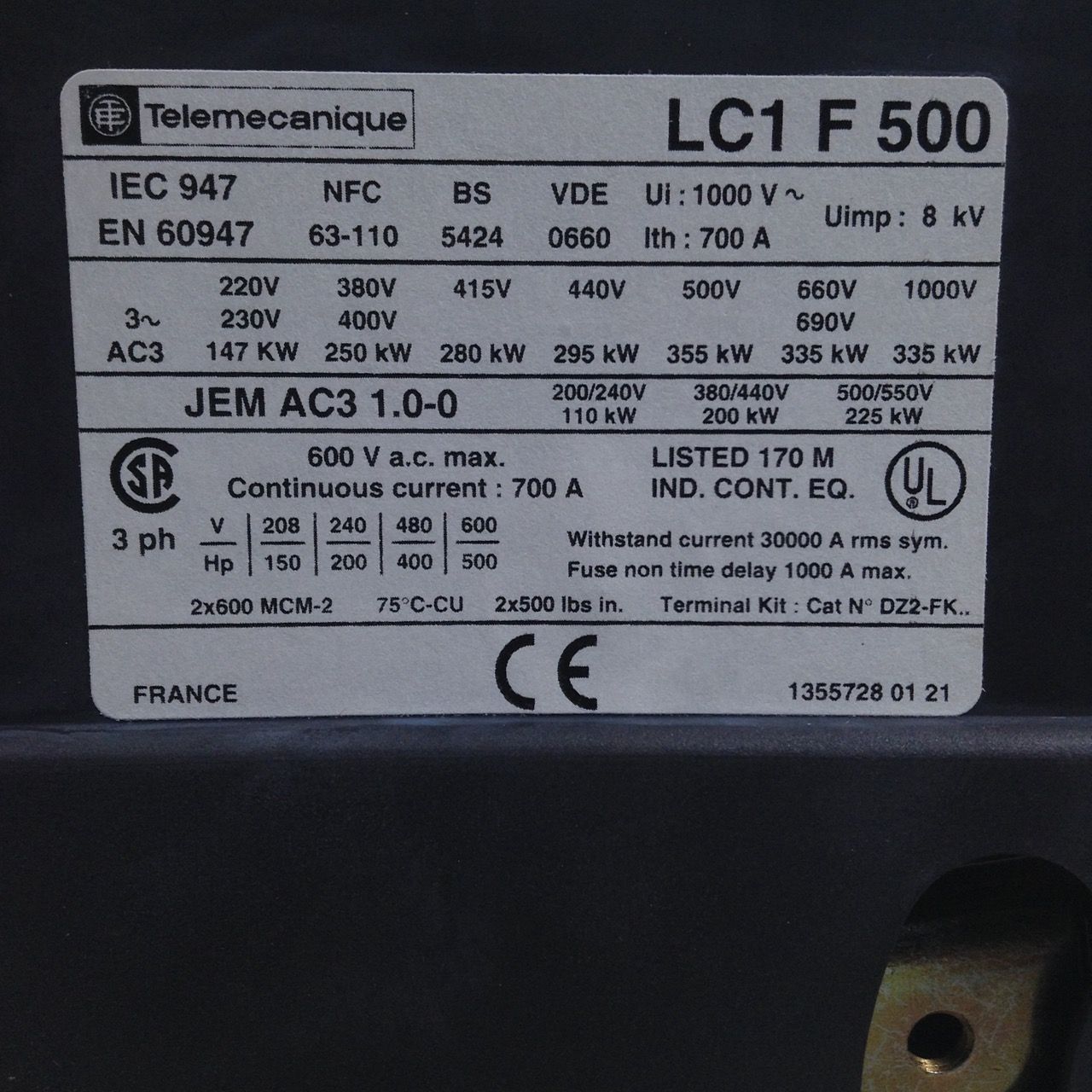 Telemecanique LC1 F500 Contactor Schütz Square D Schneider NFP