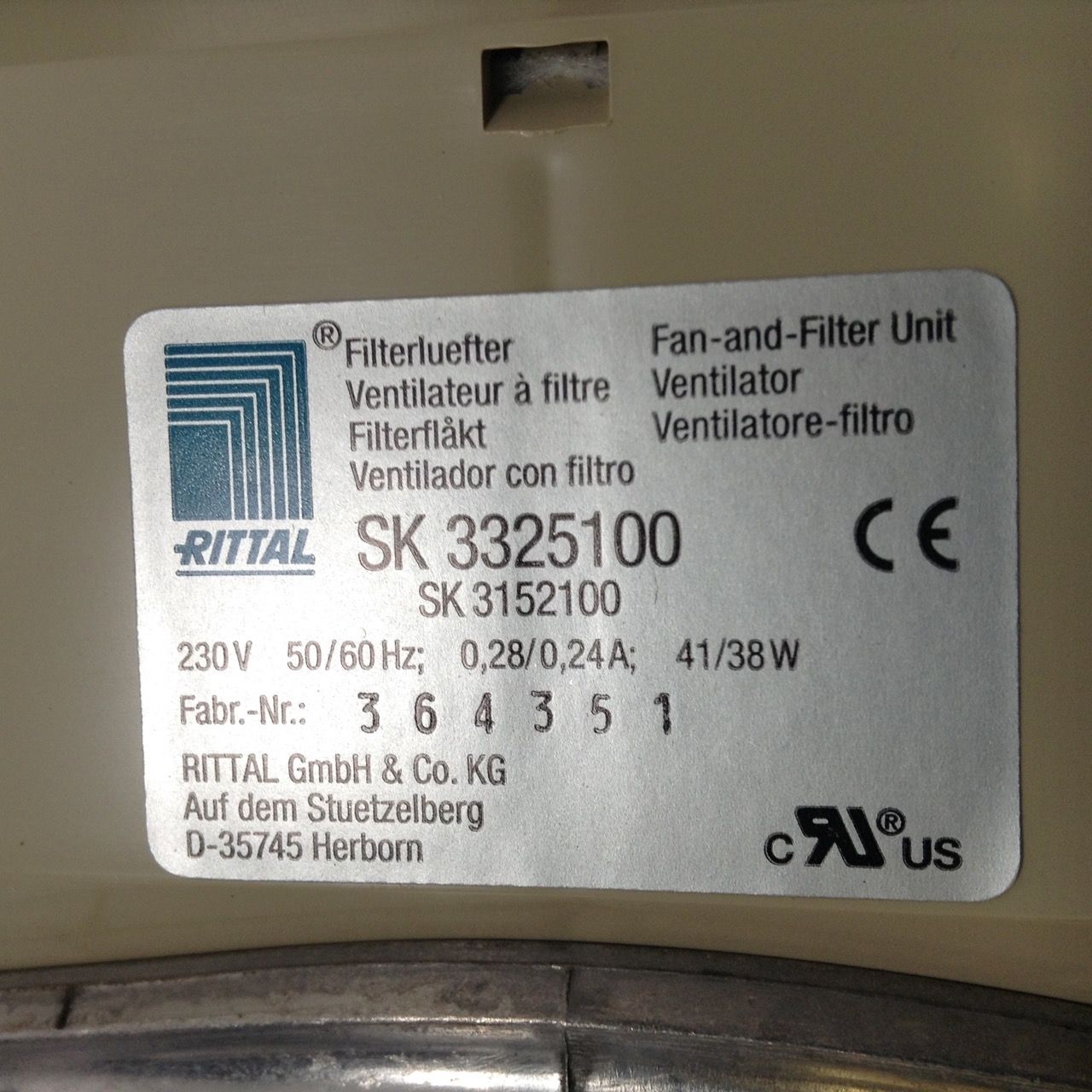 Rittal SK3325.100 Ventilator Fan and filter unit New NFP