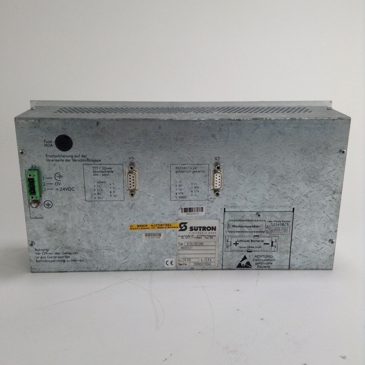 Sutron BT20/001280 Operating Terminal Panel 24VDC Bedienterminal Panel ...