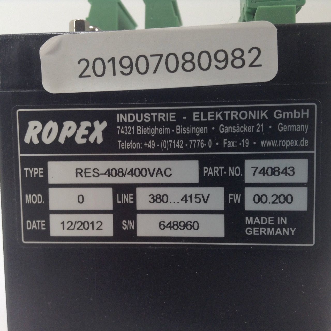 Ropex RES-408/400VAC Temperature Controllers Temperaturregler New NMP