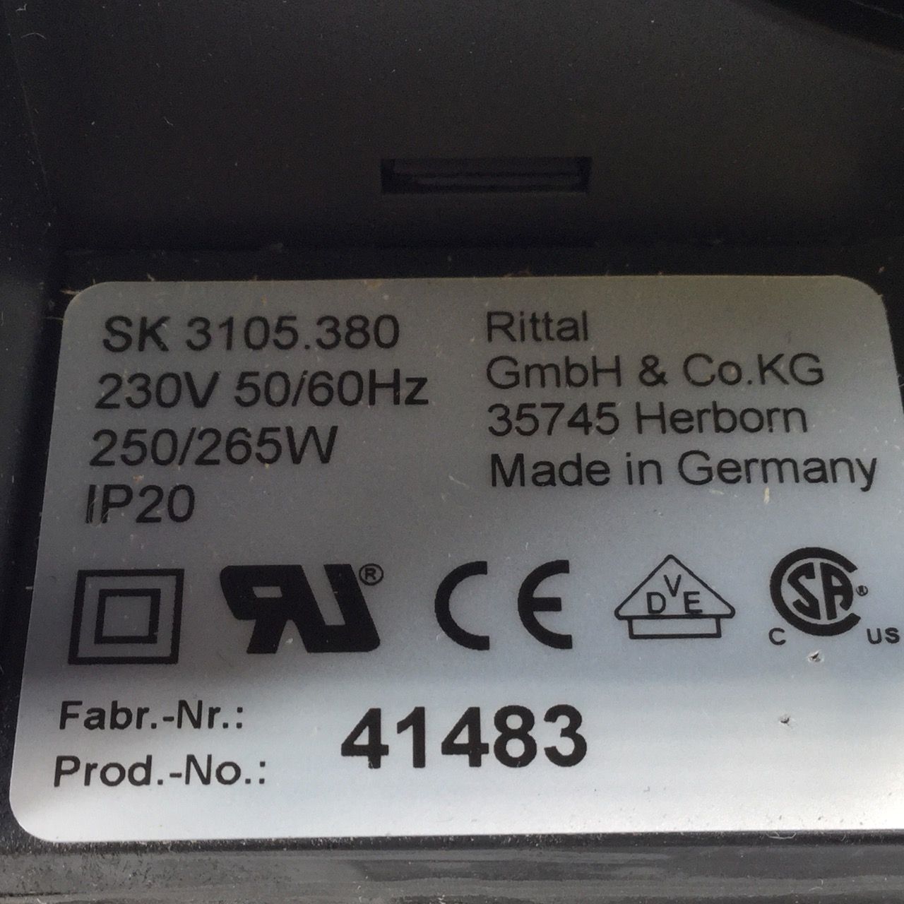 Rittal SK3105.380 Enclosure heater with fan New NFP