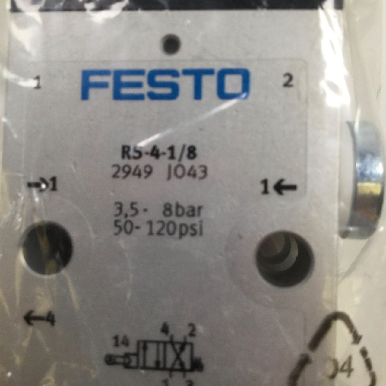 Festo RS-4-1/8 Roller Lever Valve 2949 JO43 3,5-8bar New NFP Sealed