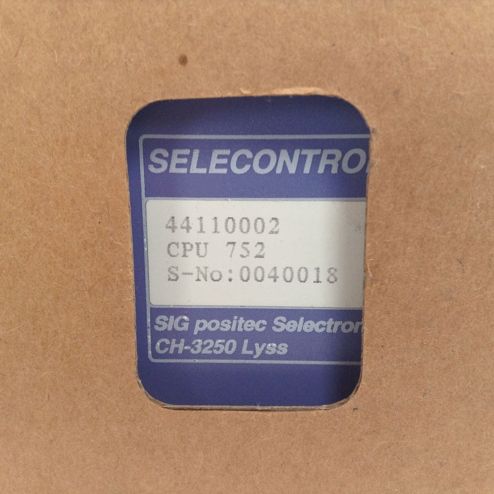 Selectron CPU752 Selectron MAS CPU PLC processing unit 752 NEW NFP
