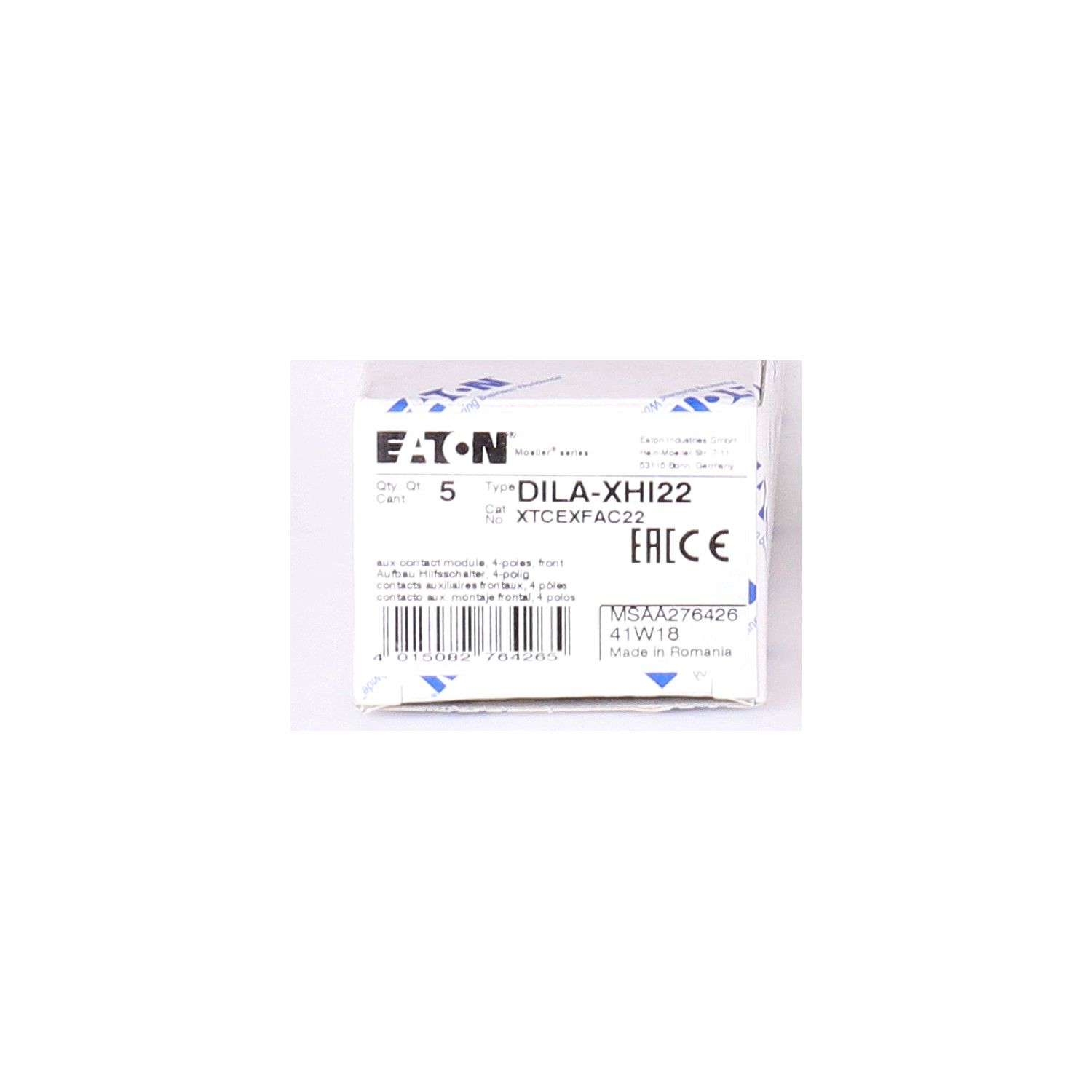 Eaton DILA-XHI22 Dila-Xhi22 Aux. Contacts 2No + 2Nc New NFP