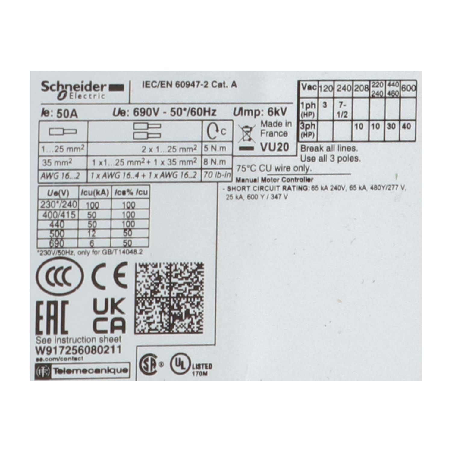 Schneider Electric GV3L50 | Maxodeals