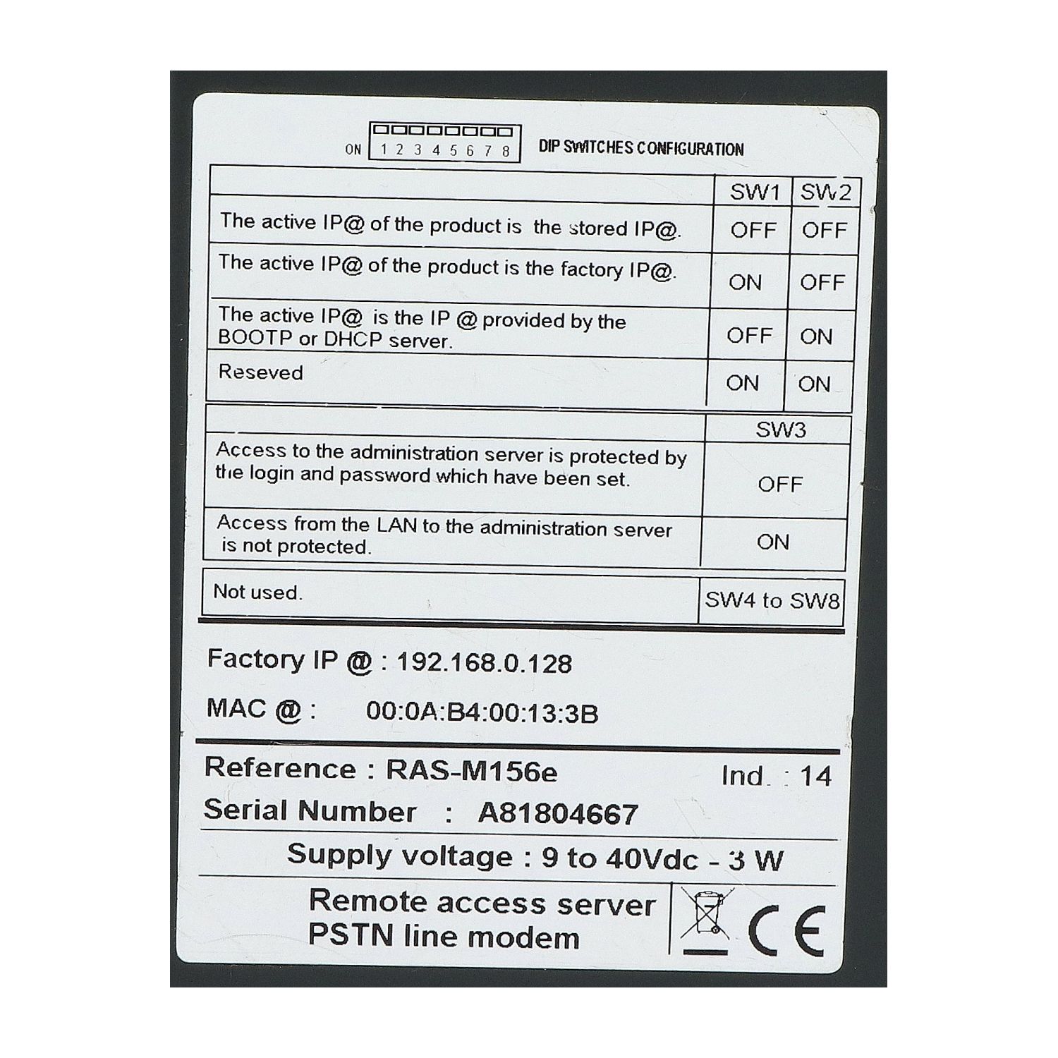 Etic RAS-M156E | Maxodeals