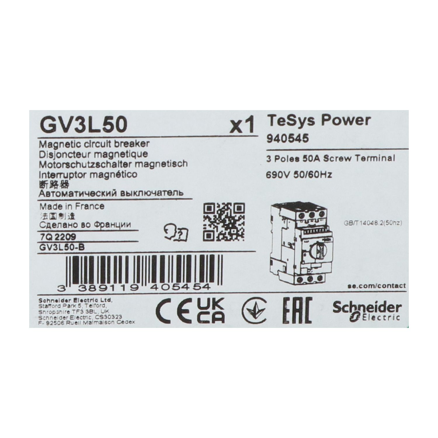 Schneider Electric GV3L50 | Maxodeals