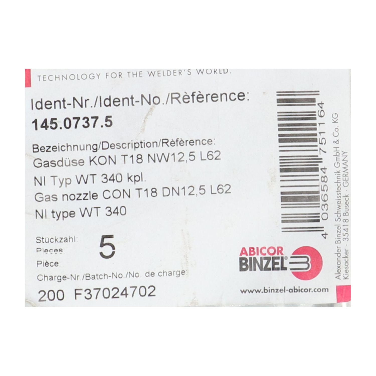 Abicor Binzel 145.0737.5 | Maxodeals
