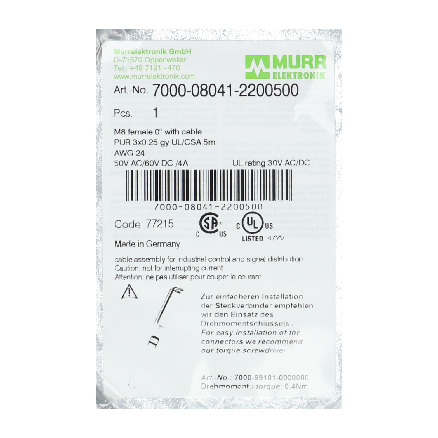 Murr Electronik 7000-08041-2200500 | Maxodeals