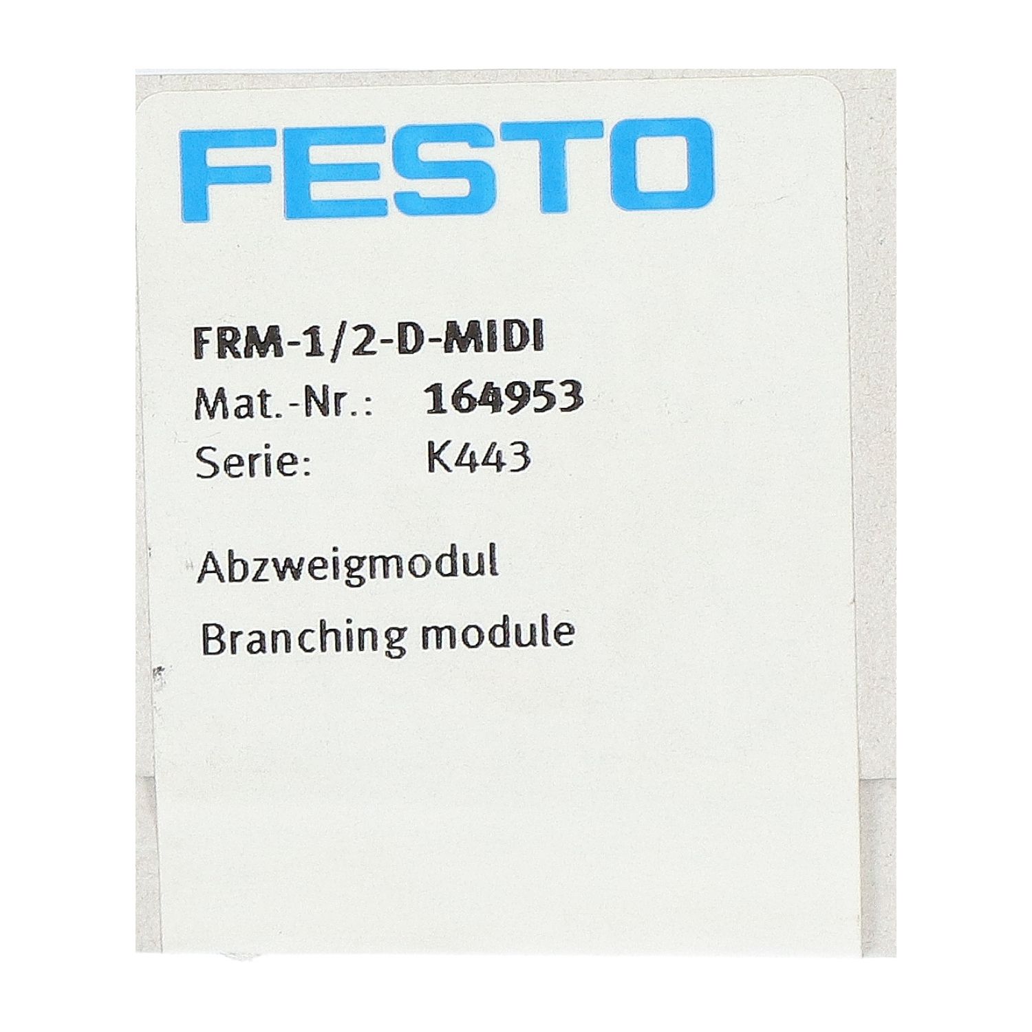 Festo FRM-1/2-D-MIDI Branching Module Abzweigmodul New NFP Sealed