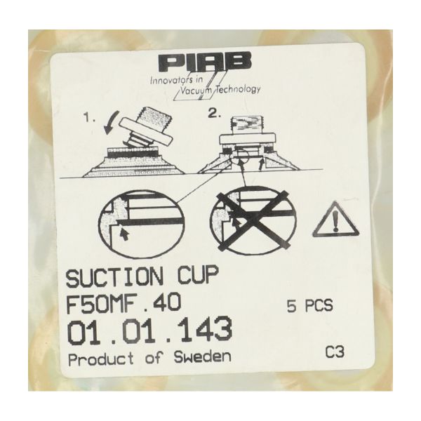 Piab 01.01.143 Suction cups New NFP Sealed (5 pieces)