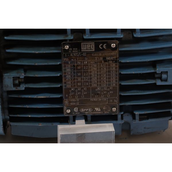 Weg AL90S/L-02 motor IP55 3000rpm 2.2kW B5 Used UMP