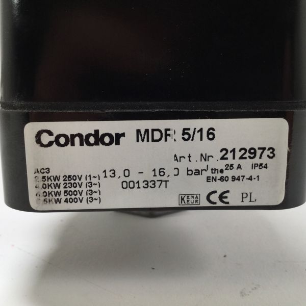 Condor MDR5/16 Pressure Switch Druckschalter New NFP