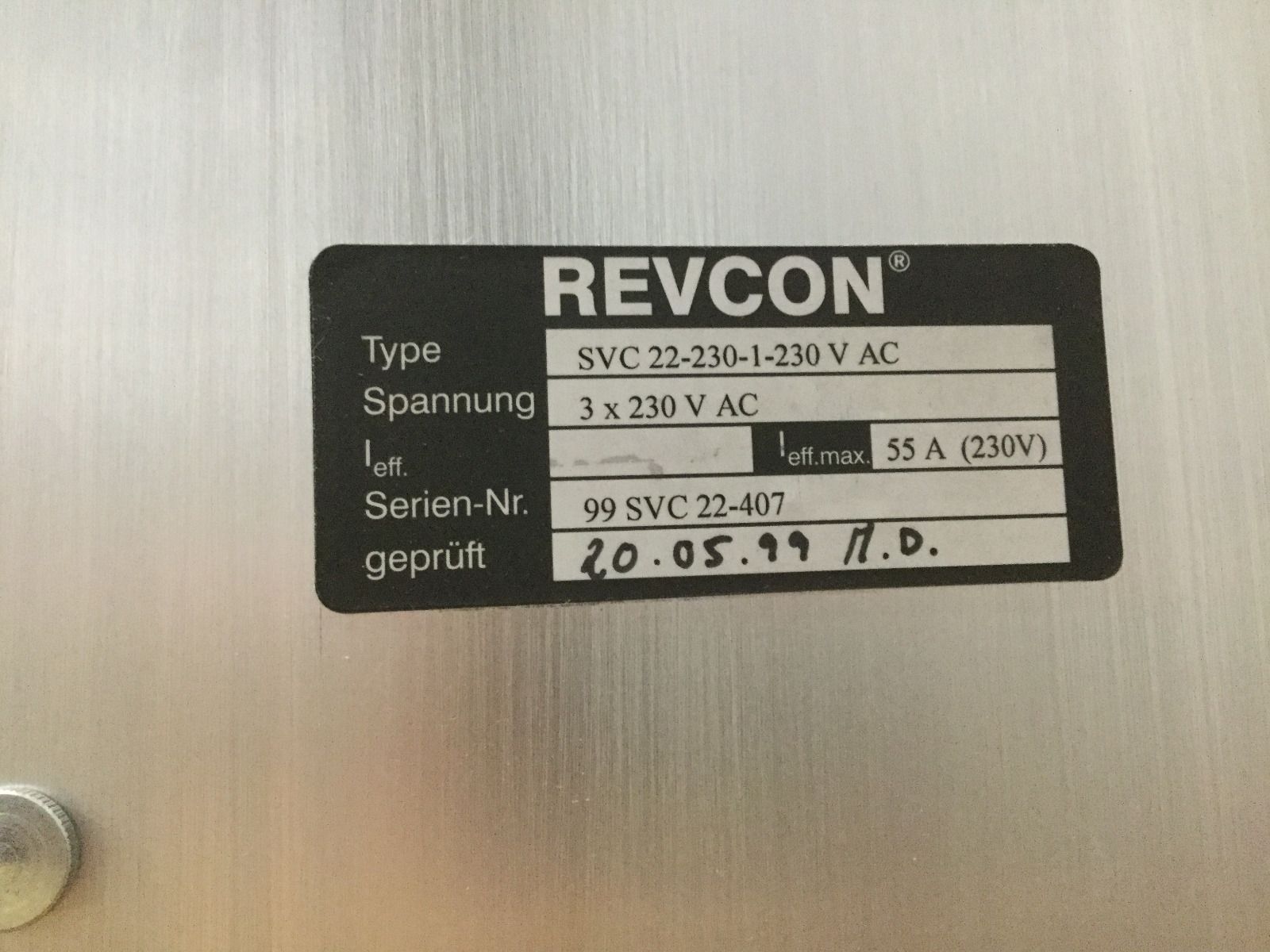 Revcon SVC22-230-1-230VAC Used UMP