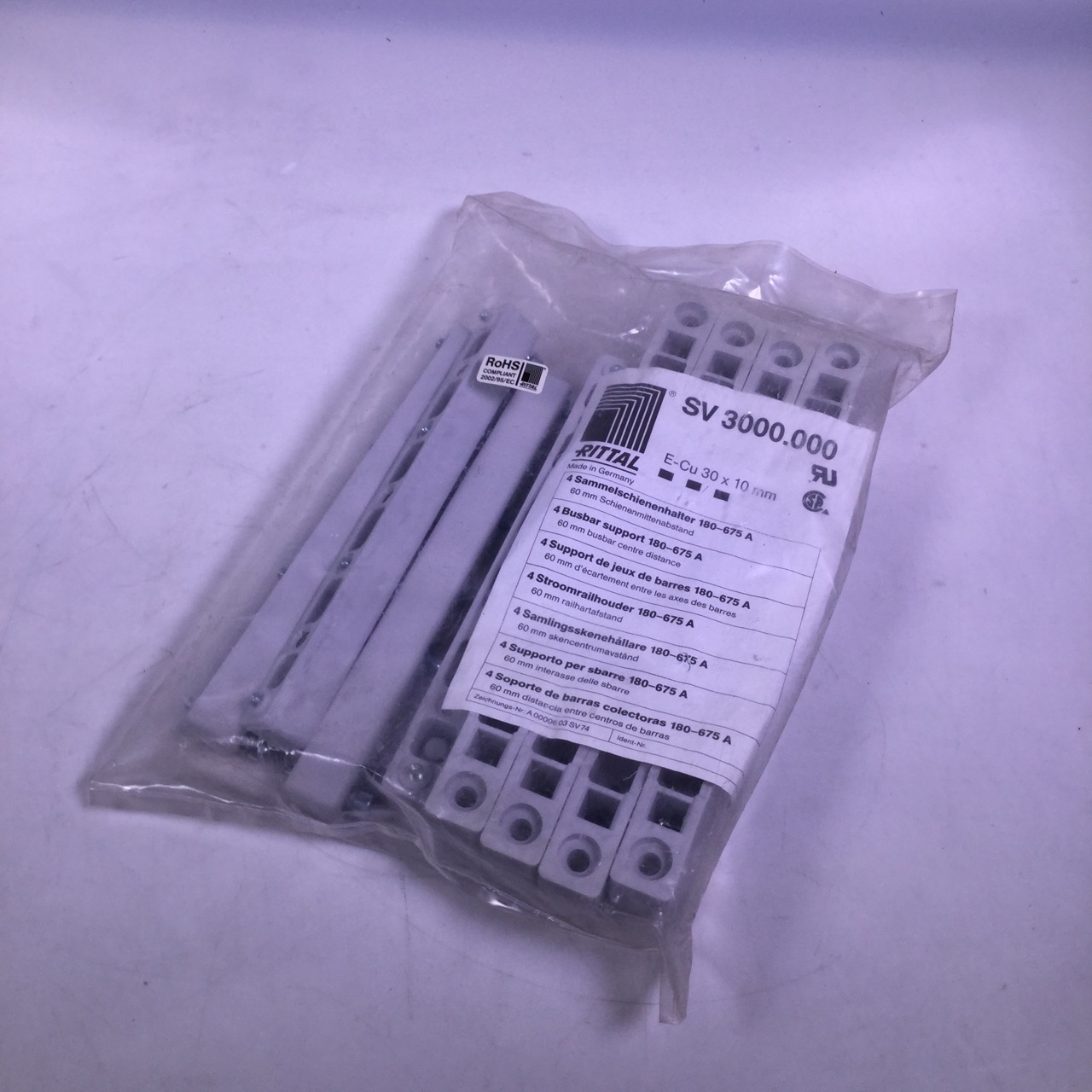 Rittal SV 3000.000 Busbar support Ecu 30x10mm NFP (4pieces) Sealed