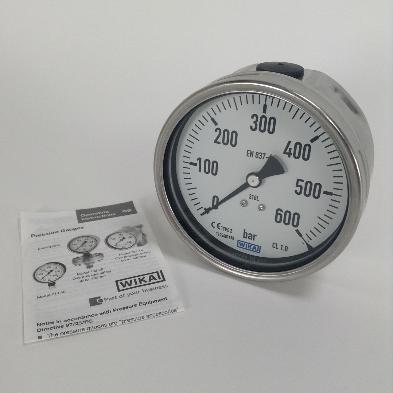 Wika 9163590 Pressure gauge 232.50.100 manometer 0 to 600 bar G1/2B New NFP