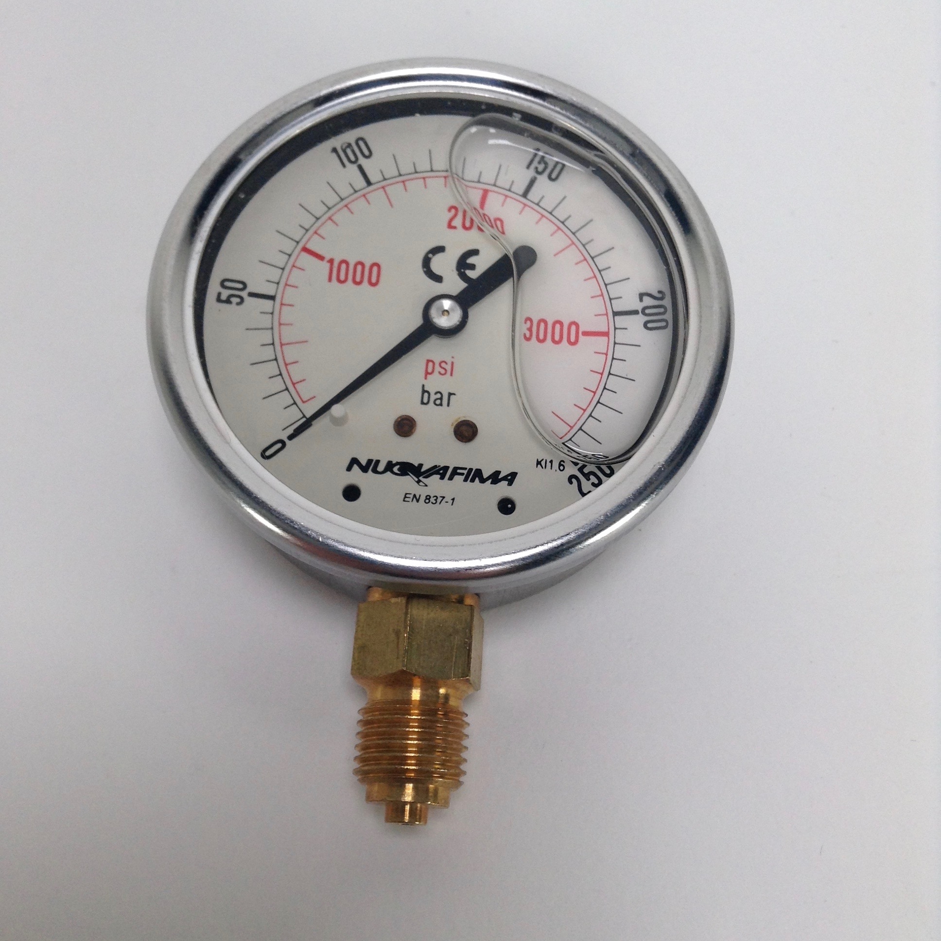 Nuova Fima EN 837-1 manometer gauge 0-250 bar 0-3600 spi NEW NMP
