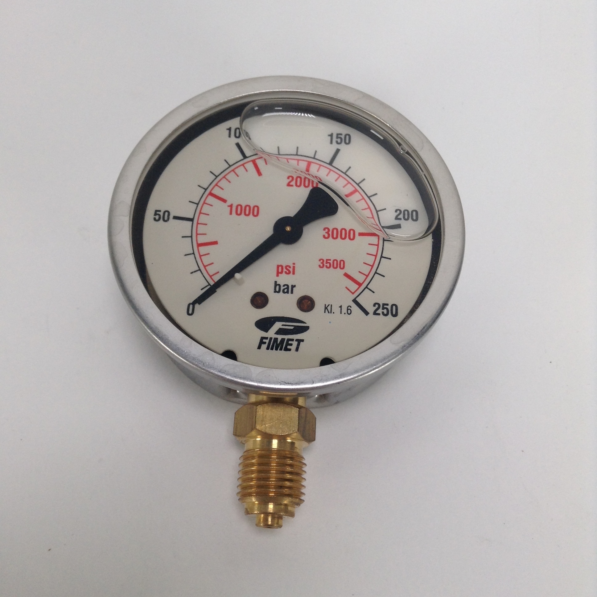 Fimet Manometer gauge 0 - 250 bar 0 - 3600 psi NEW NMP